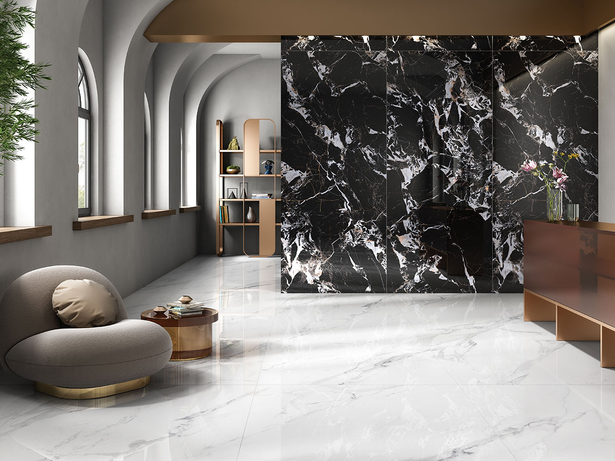 Black Tiles Design For Living Room Black Dust Proof Easy To Clean