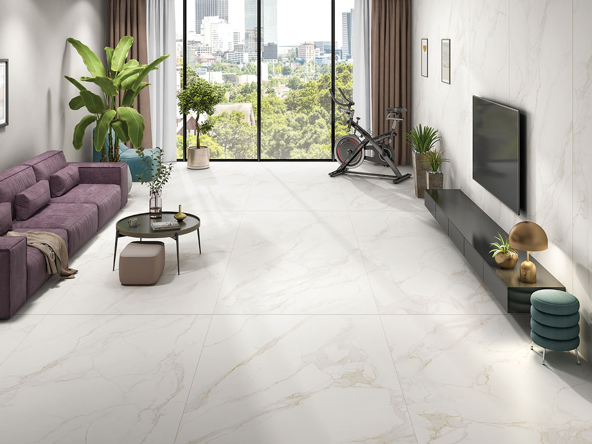 Modern White Colour Tiles Design for Floor and Walls | Simpolo Tiles