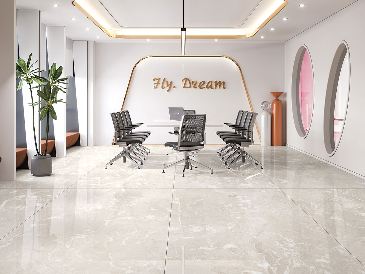 Buy Cream vitrified tiles for flooring by Simpolo
